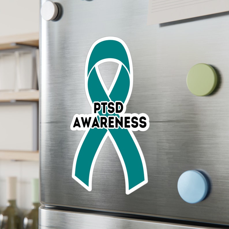 PTSD Awareness Ribbon Vinyl Decal, Teal Ribbon Car Decal, Post ...