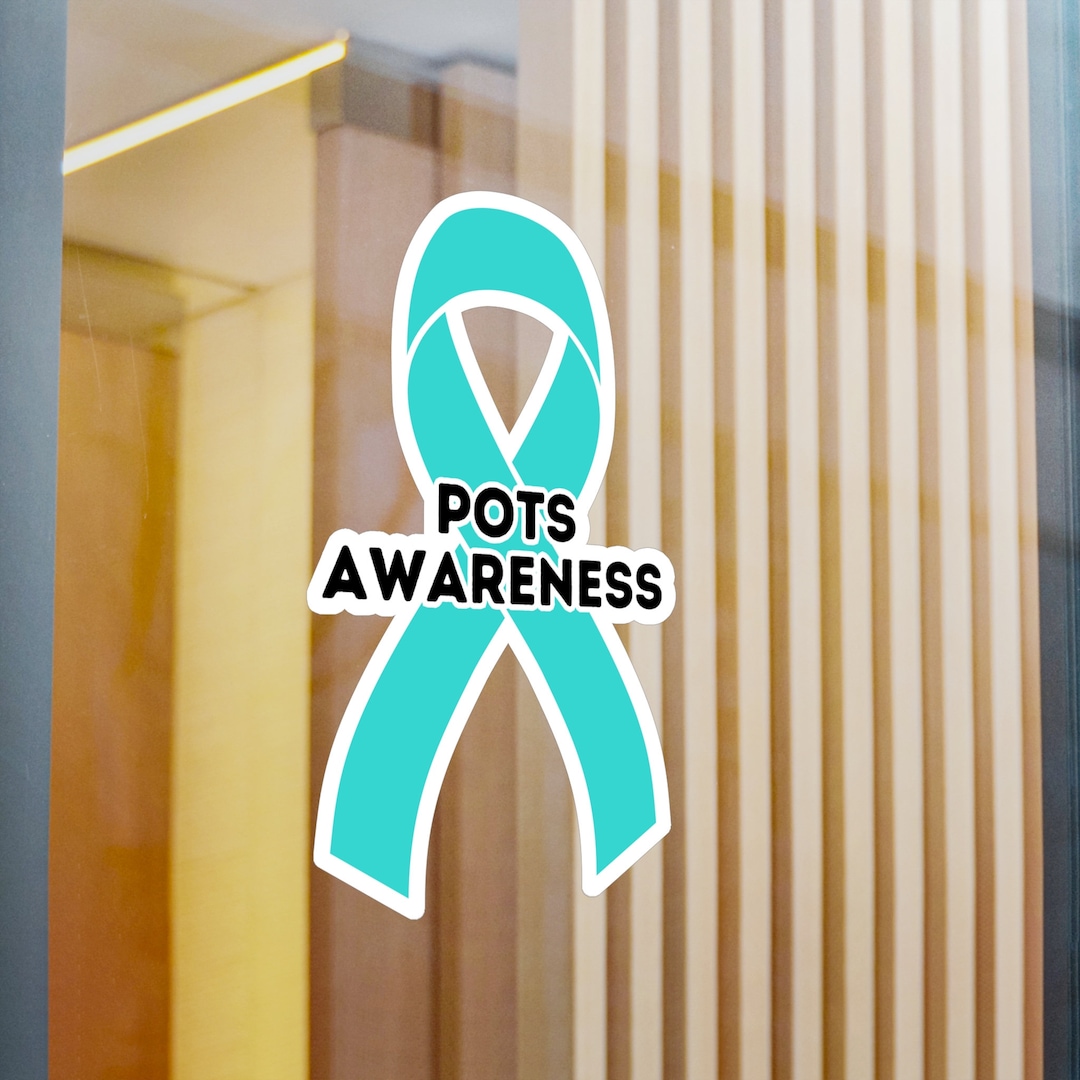 POTS Awareness Ribbon Vinyl Decal, Turquoise Awareness Ribbon, POTS ...