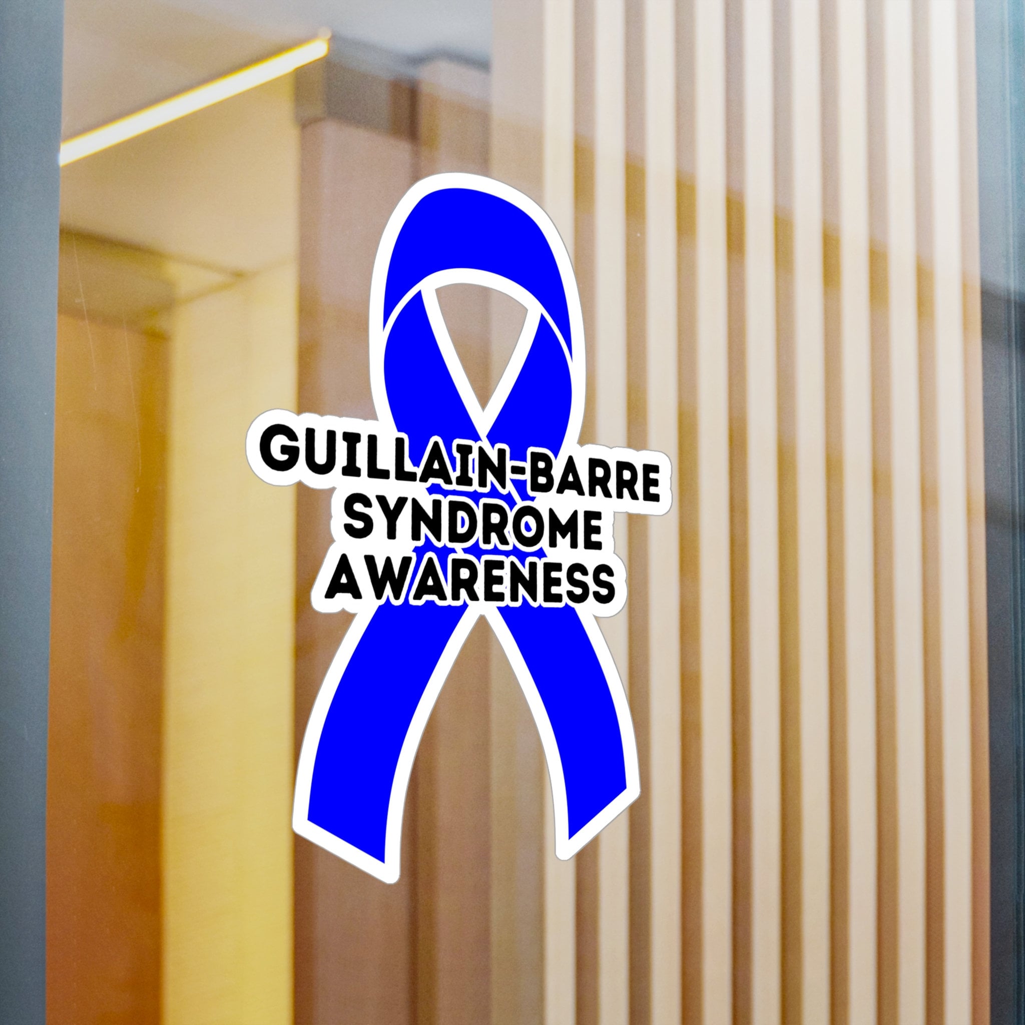 Guillain-barre Syndrome Awareness Ribbon Vinyl Decal, Blue Ribbon ...