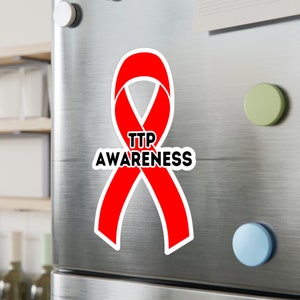 TTP Awareness Ribbon Vinyl Decal, Red Ribbon Car Sticker, Thrombotic Thrombocytopenic Purpura - Etsy