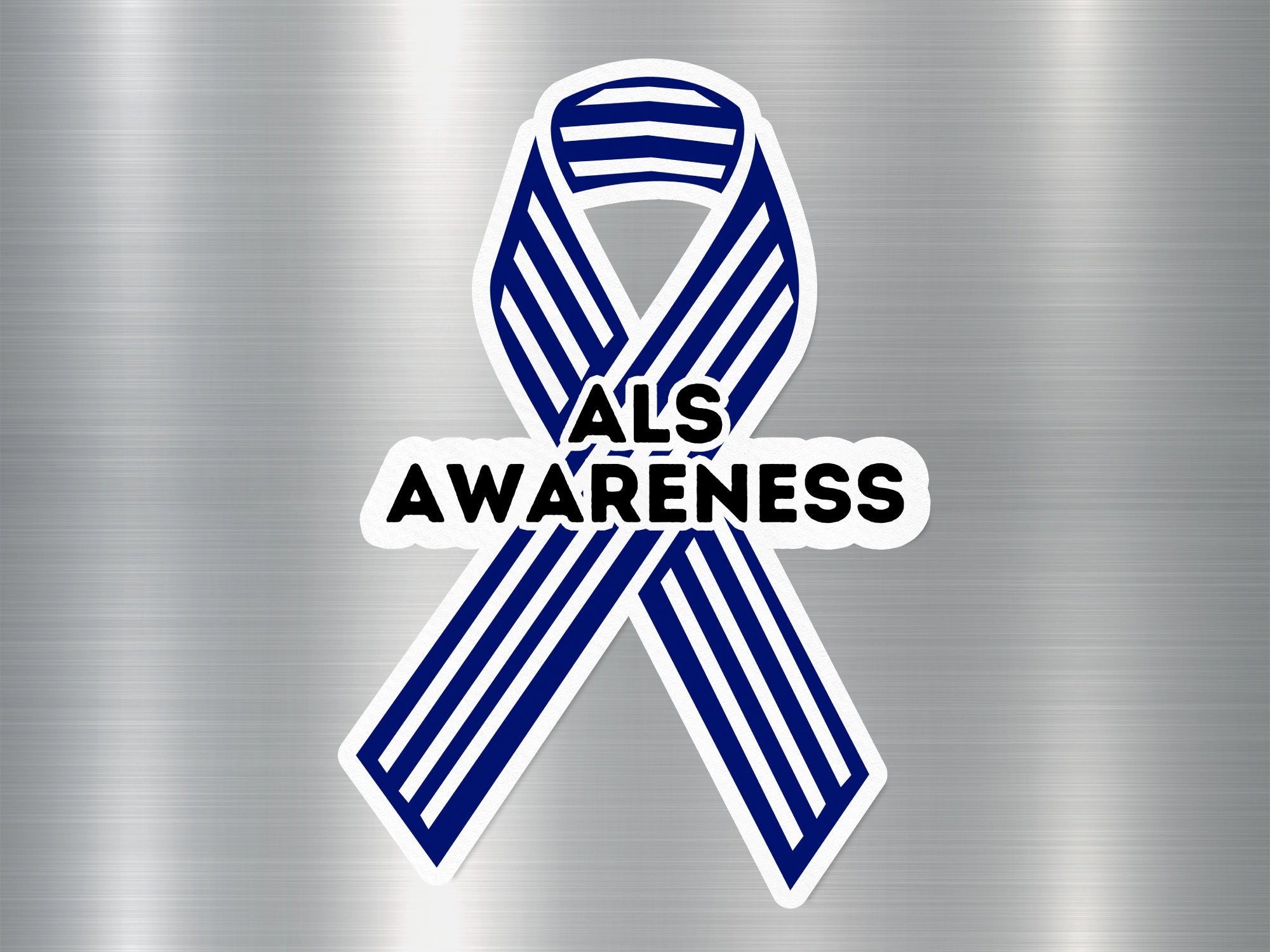 ALS Awareness Ribbon Vinyl Decal, Blue Pinstripe Ribbon, ALS Warrior ...