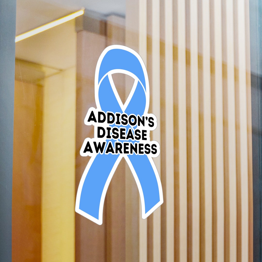 Addison's Disease Awareness Ribbon Vinyl Decal, Light Blue Ribbon - Etsy