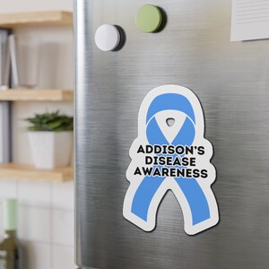 Addison's Disease Awareness Ribbon Magnet, Light Blue Ribbon - Etsy