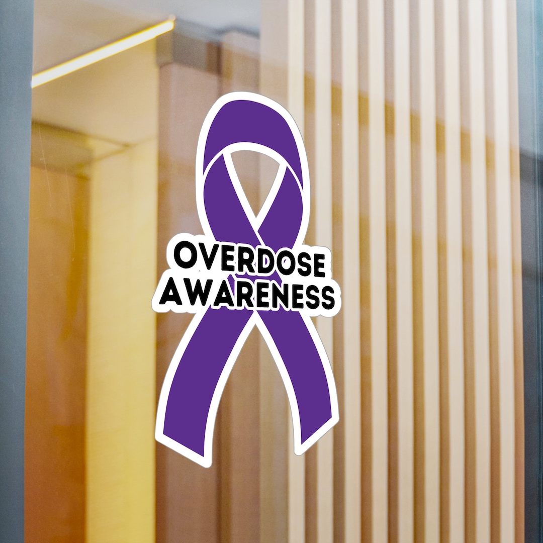 Overdose Awareness Ribbon Vinyl Decal, Purple Ribbon Sticker - Etsy