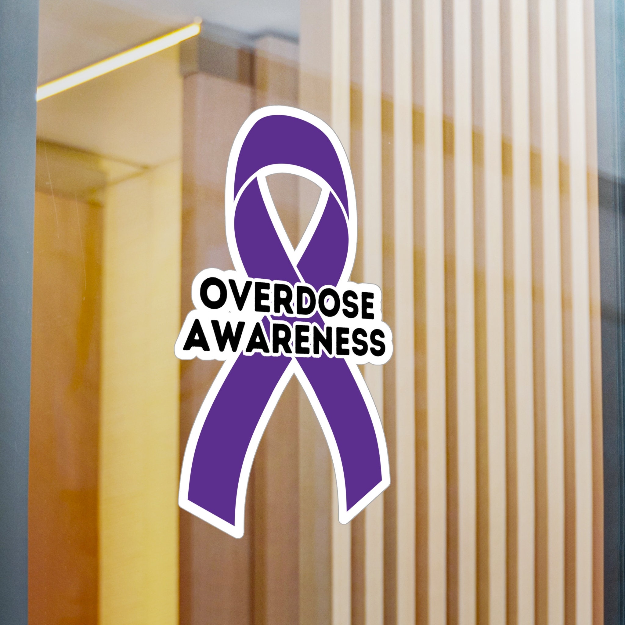 Overdose Awareness Ribbon Vinyl Decal, Purple Ribbon Sticker - Etsy