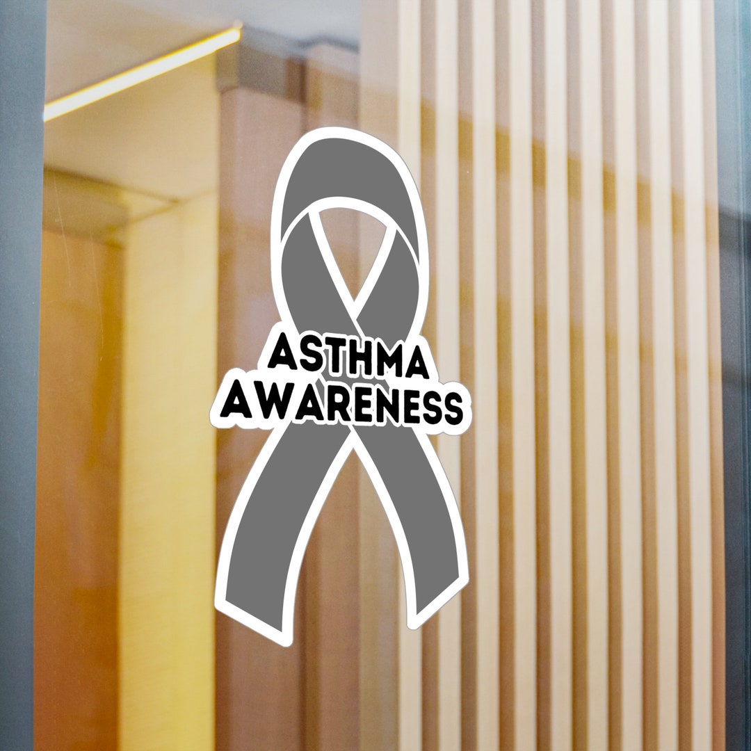 Asthma Awareness Ribbon Vinyl Decal, Gray Ribbon Car Sticker - Etsy