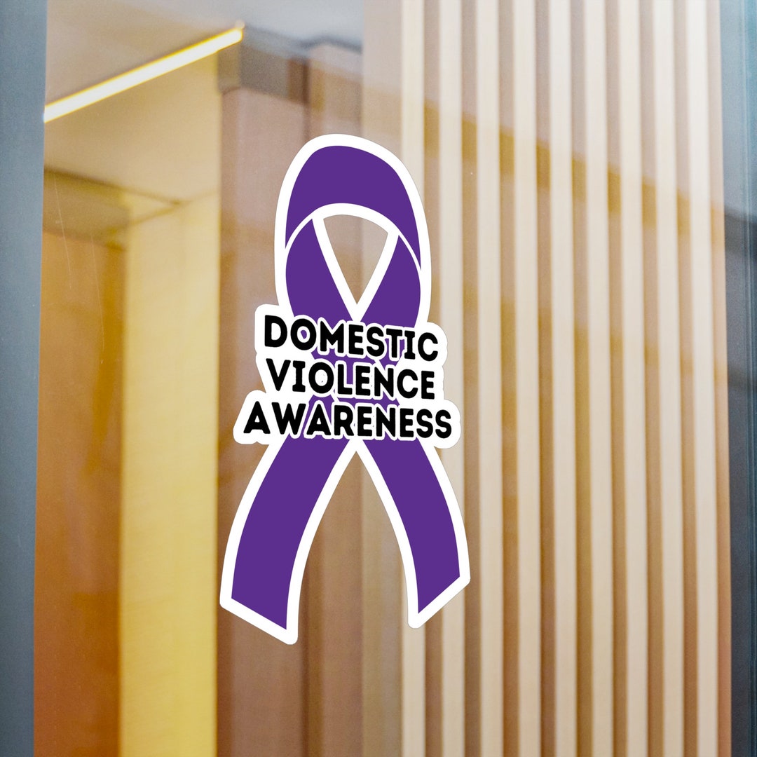 Domestic Violence Awareness Ribbon Vinyl Decal, Purple Ribbon, Domestic Violence Prevention ...