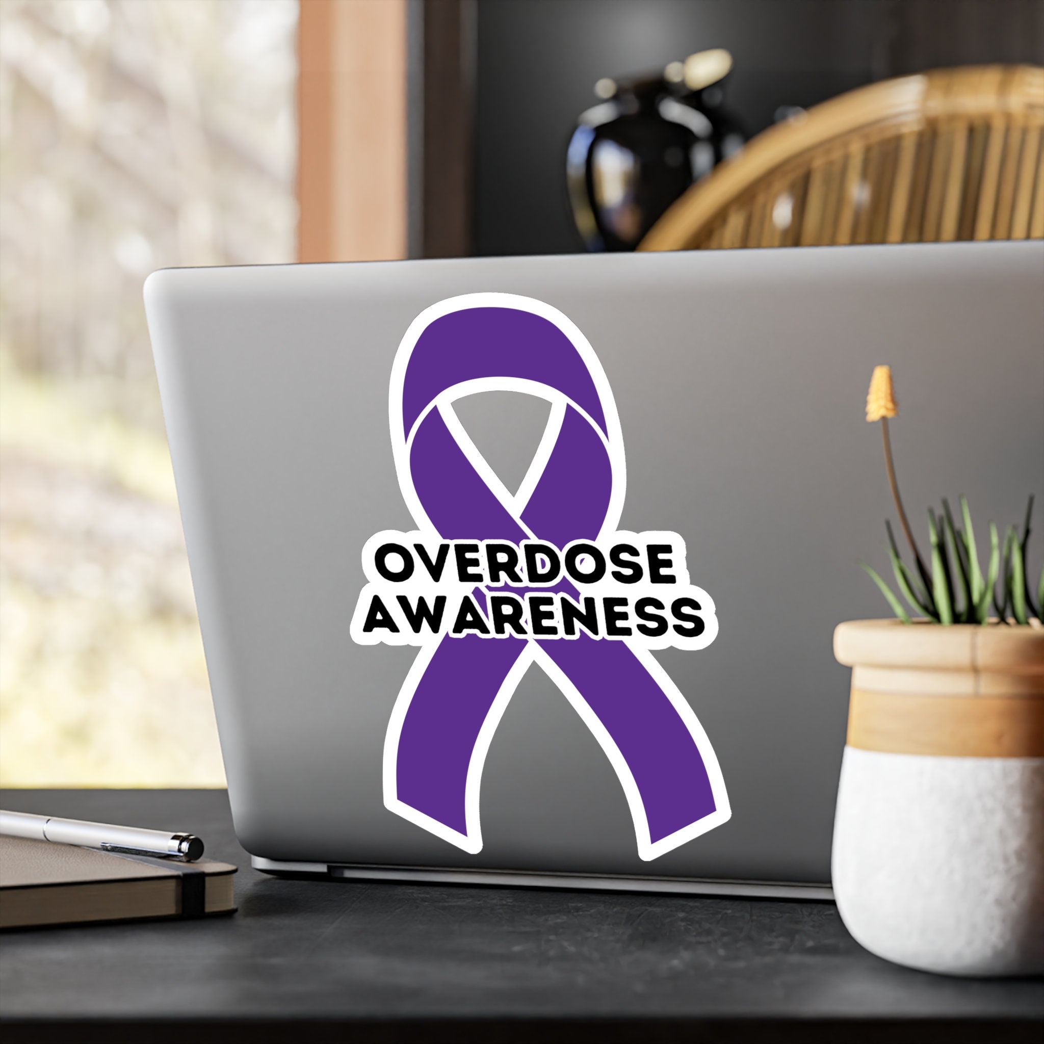 Overdose Awareness Ribbon Vinyl Decal, Purple Ribbon Sticker - Etsy