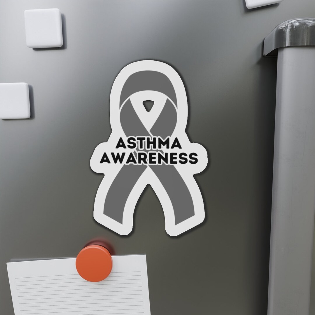 Asthma Awareness Ribbon Magnet, Gray Ribbon Car Magnet - Etsy