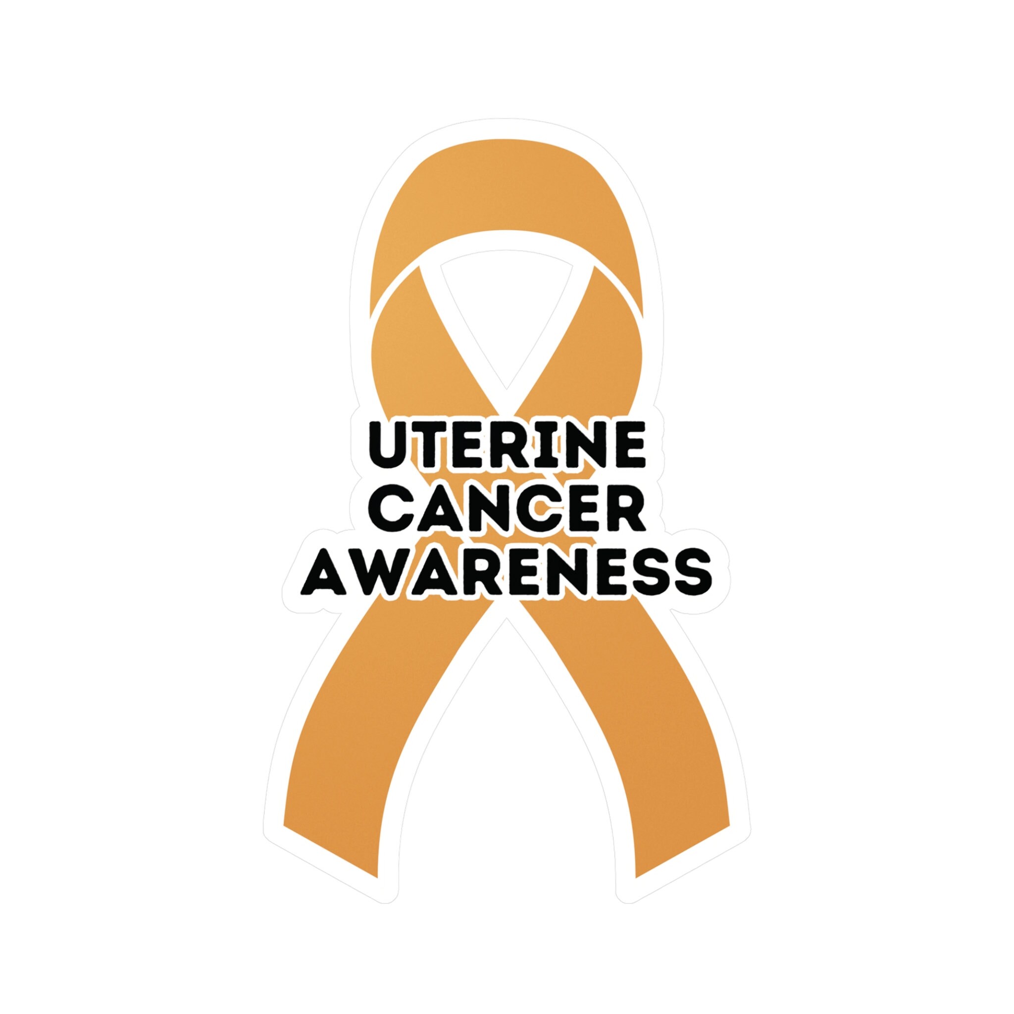 Uterine Cancer Awareness Ribbon Vinyl Decal, Peach Ribbon Car Sticker ...