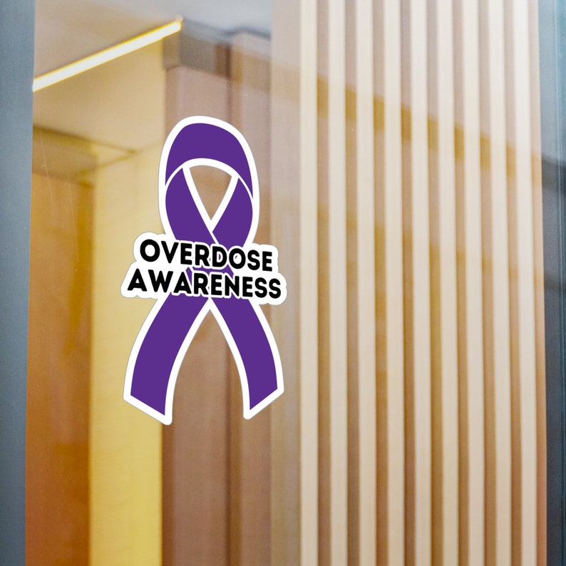 Overdose Awareness Ribbon Vinyl Decal, Purple Ribbon Sticker - Etsy