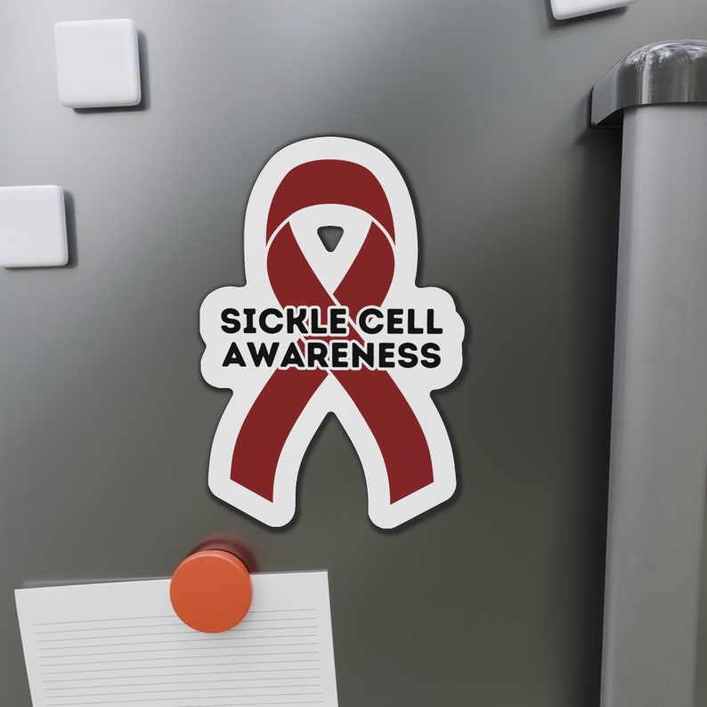 Sickle Cell Awareness Ribbon Magnet, Burgundy Ribbon, Sickle Cell ...