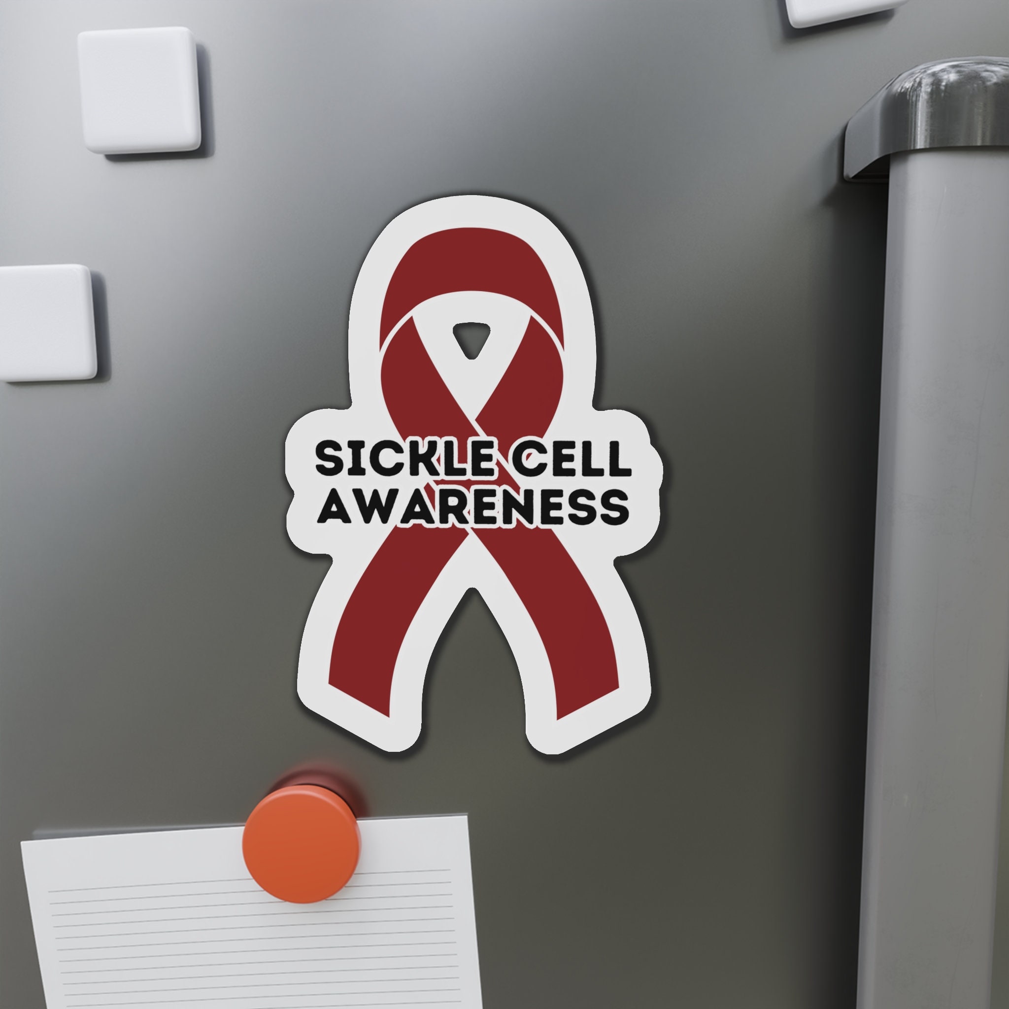 Sickle Cell Awareness Ribbon Magnet, Burgundy Ribbon, Sickle Cell ...