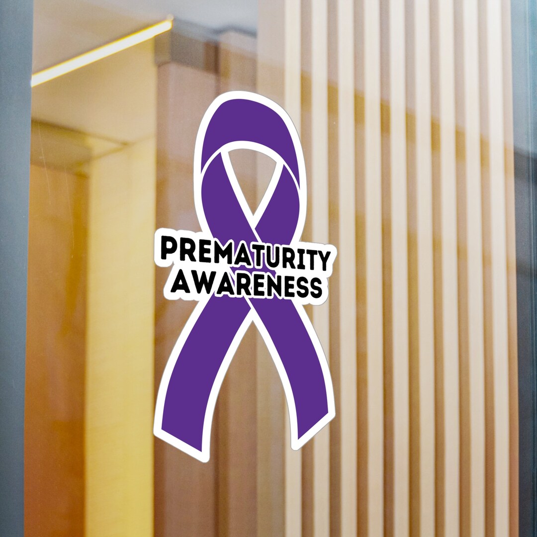 Prematurity Awareness Ribbon Vinyl Decal, November Purple Ribbon - Etsy