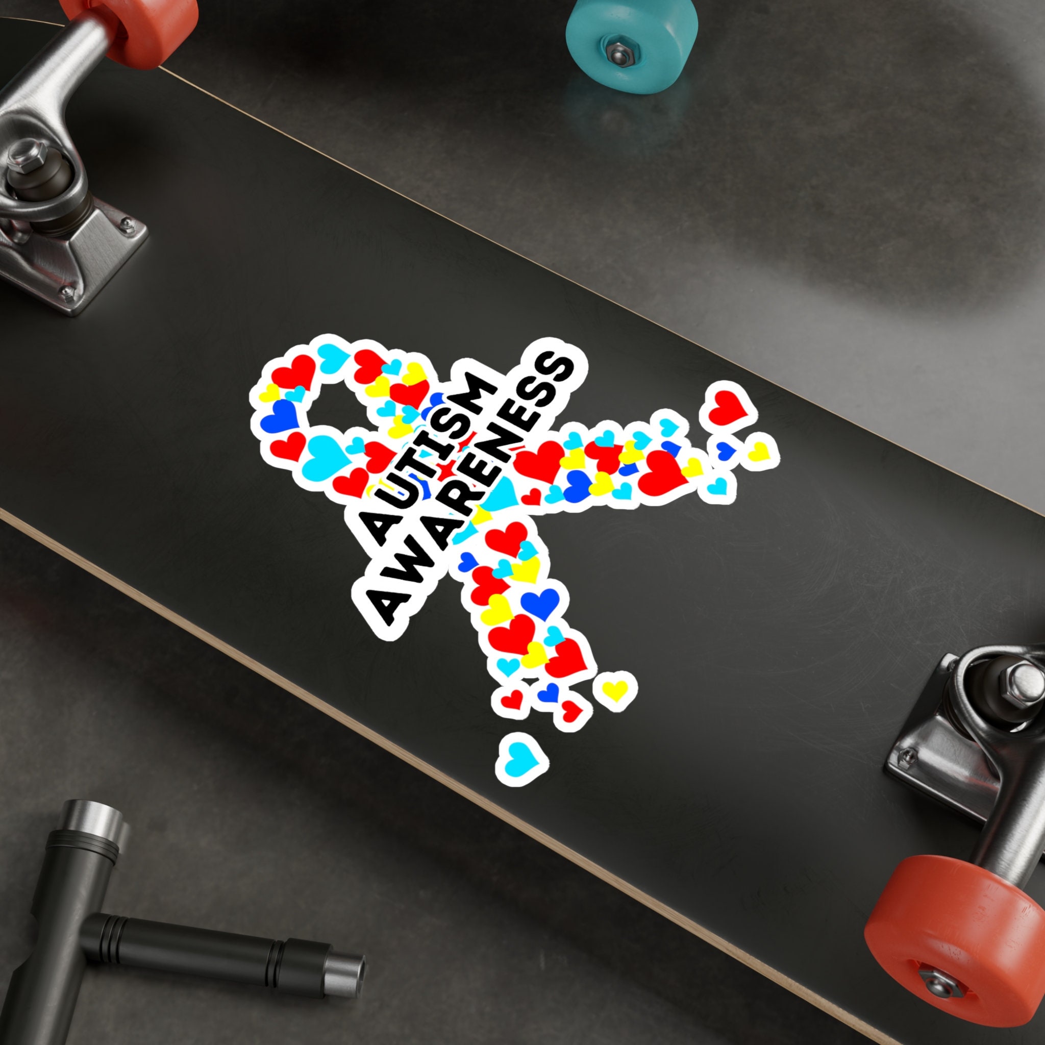 Autism Awareness Ribbon Vinyl Decal, Colorful Awareness Ribbon, Autism ...