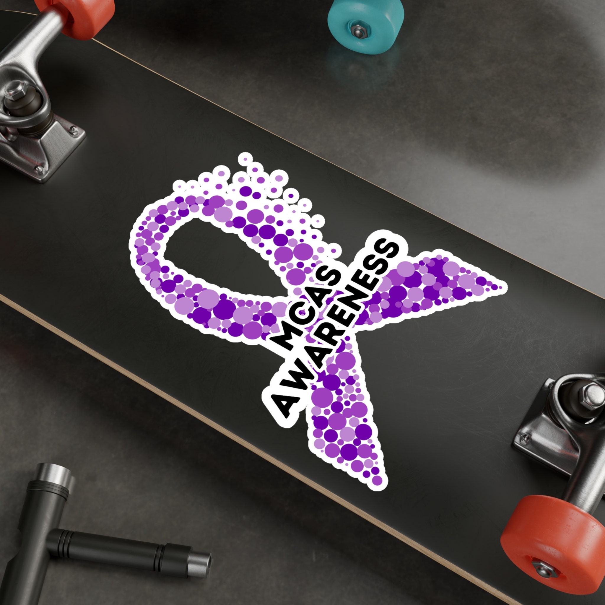 MCAS Awareness Ribbon Vinyl Decal, Purple Dots Awareness Ribbon, MCAS ...