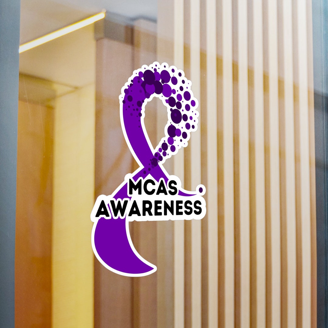 MCAS Awareness Ribbon Vinyl Decal, Purple Dots Awareness Ribbon, MCAS ...