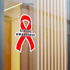 Stroke Awareness Ribbon Vinyl Decal, Red Ribbon Car Sticker - Etsy