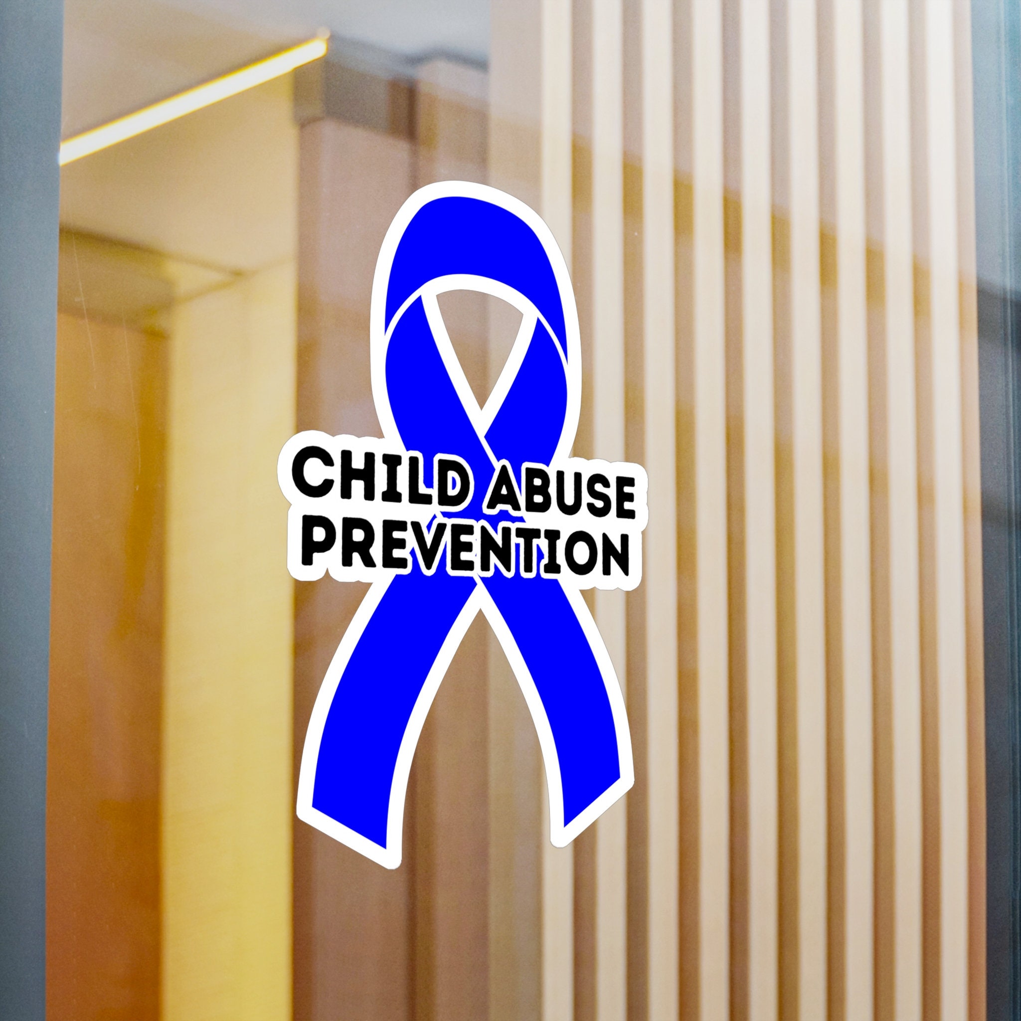 Child Abuse Awareness Ribbon Vinyl Decal Blue Ribbon Child - Etsy