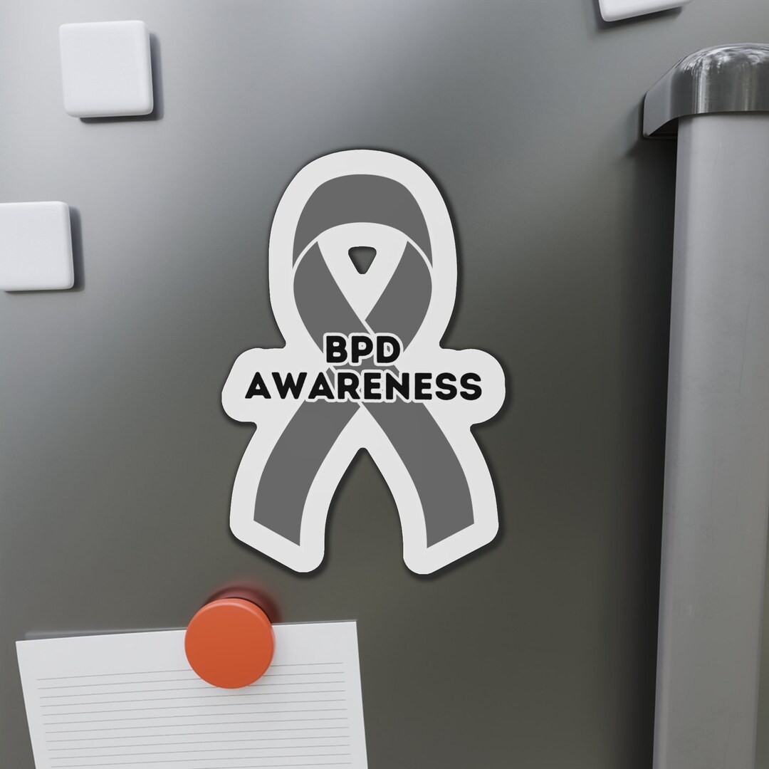 BPD Awareness Ribbon Magnet, Gray Ribbon, Borderline Personality ...