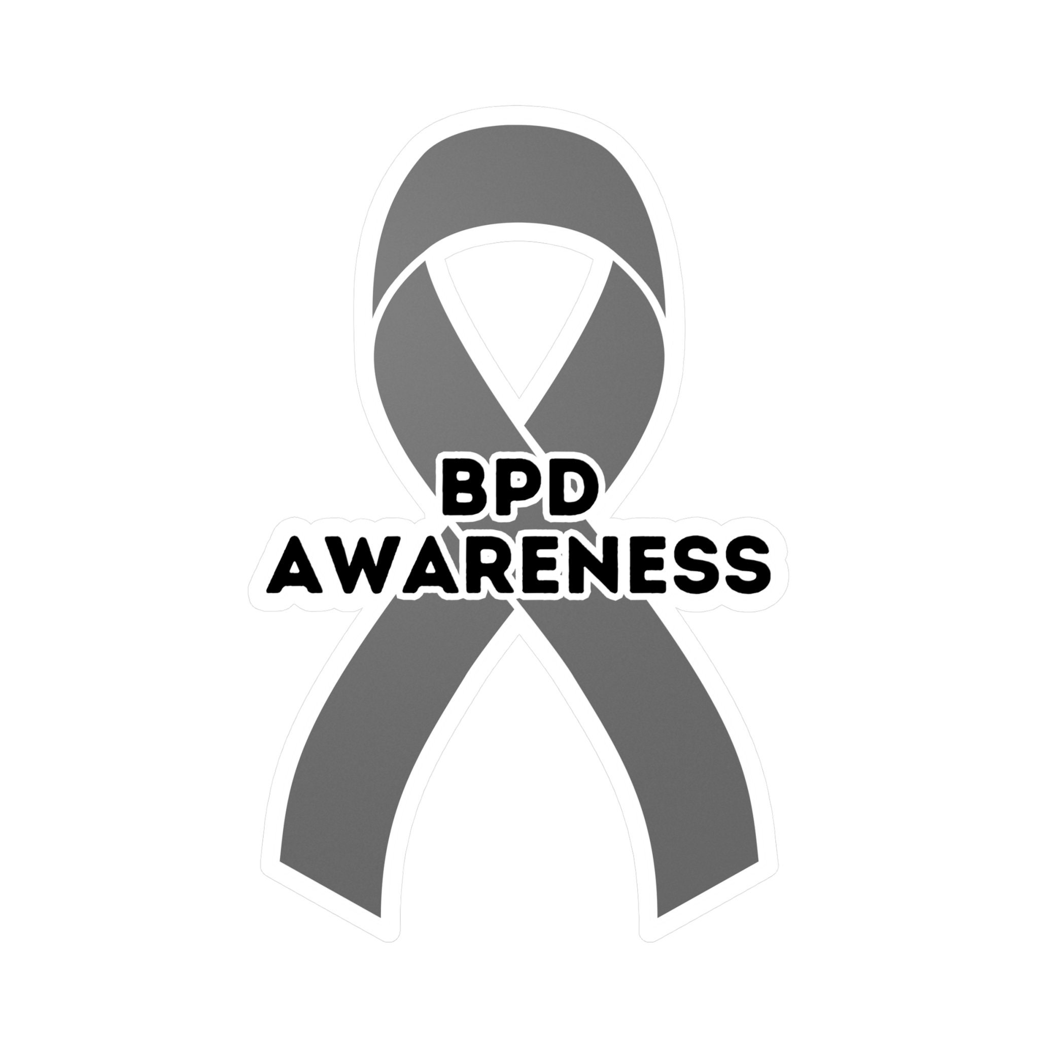 BPD Gray Awareness Ribbon Vinyl Decal Grey Awareness Ribbon - Etsy