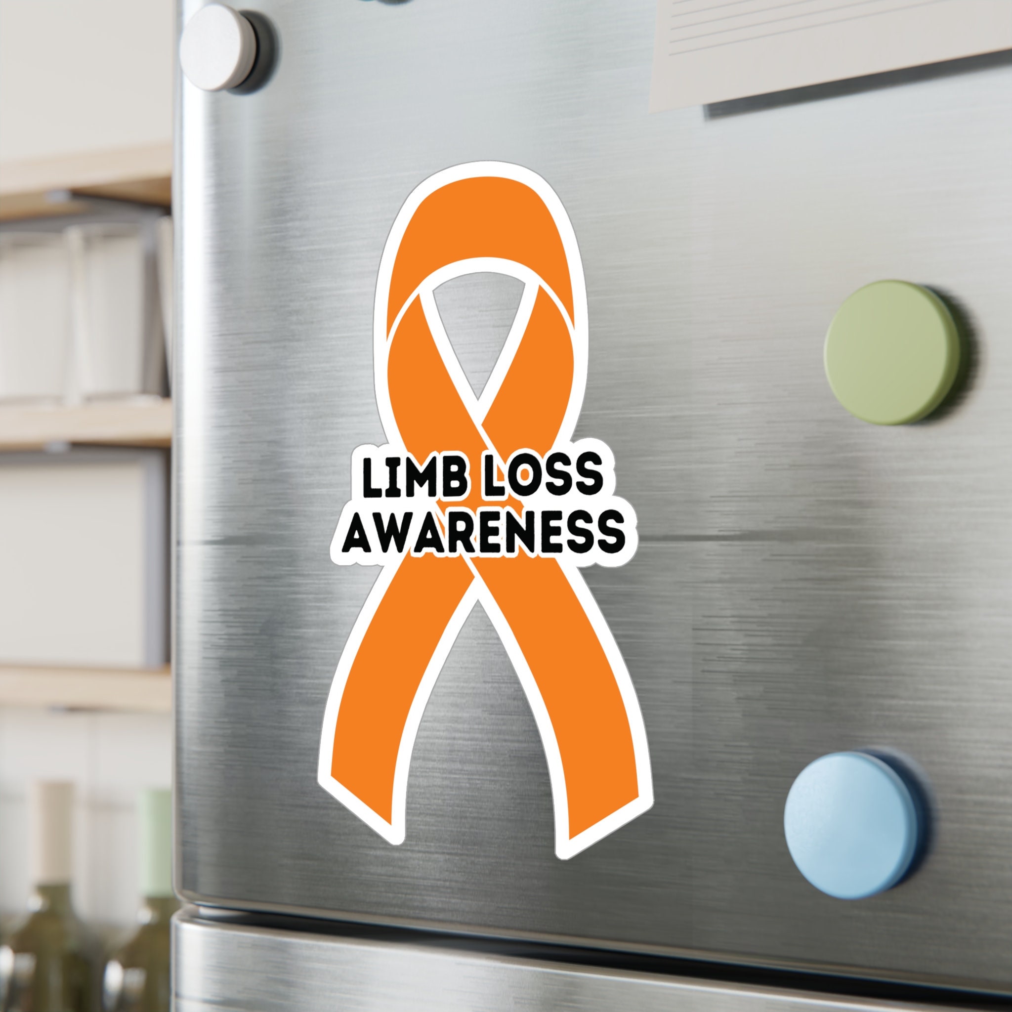 Limb Loss Awareness Ribbon Vinyl Decal, Amputee Awareness Orange Ribbon ...