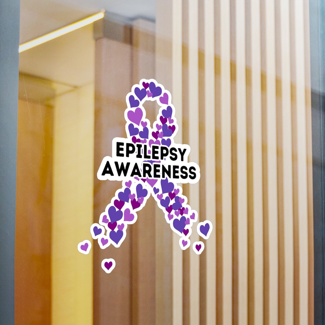 Epilepsy Awareness Ribbon Vinyl Decal, Purple Awareness Ribbon ...