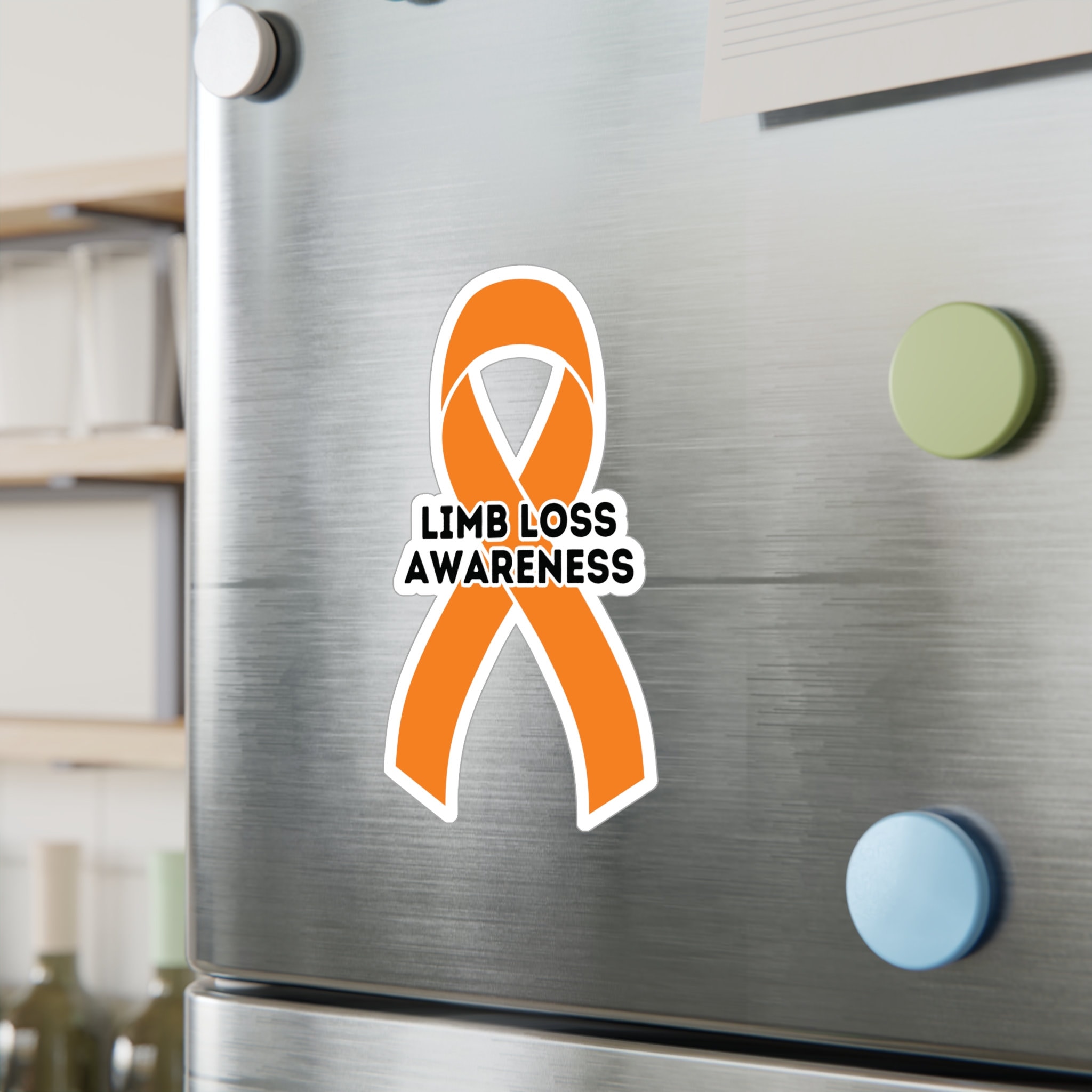 Limb Loss Awareness Ribbon Vinyl Decal, Amputee Awareness Orange Ribbon ...