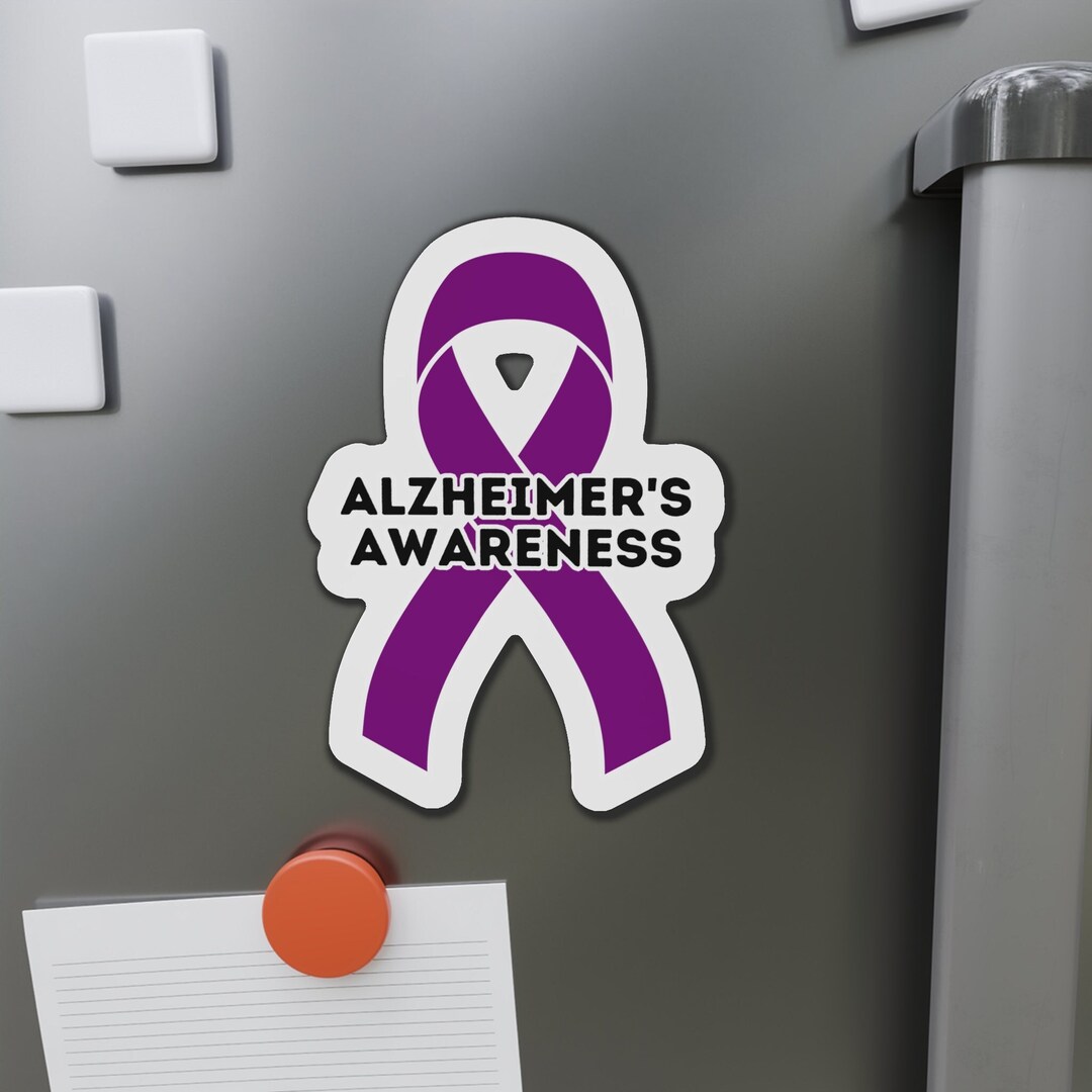 Alzheimer's Awareness Ribbon Magnet, Purple Ribbon, Alzheimers ...