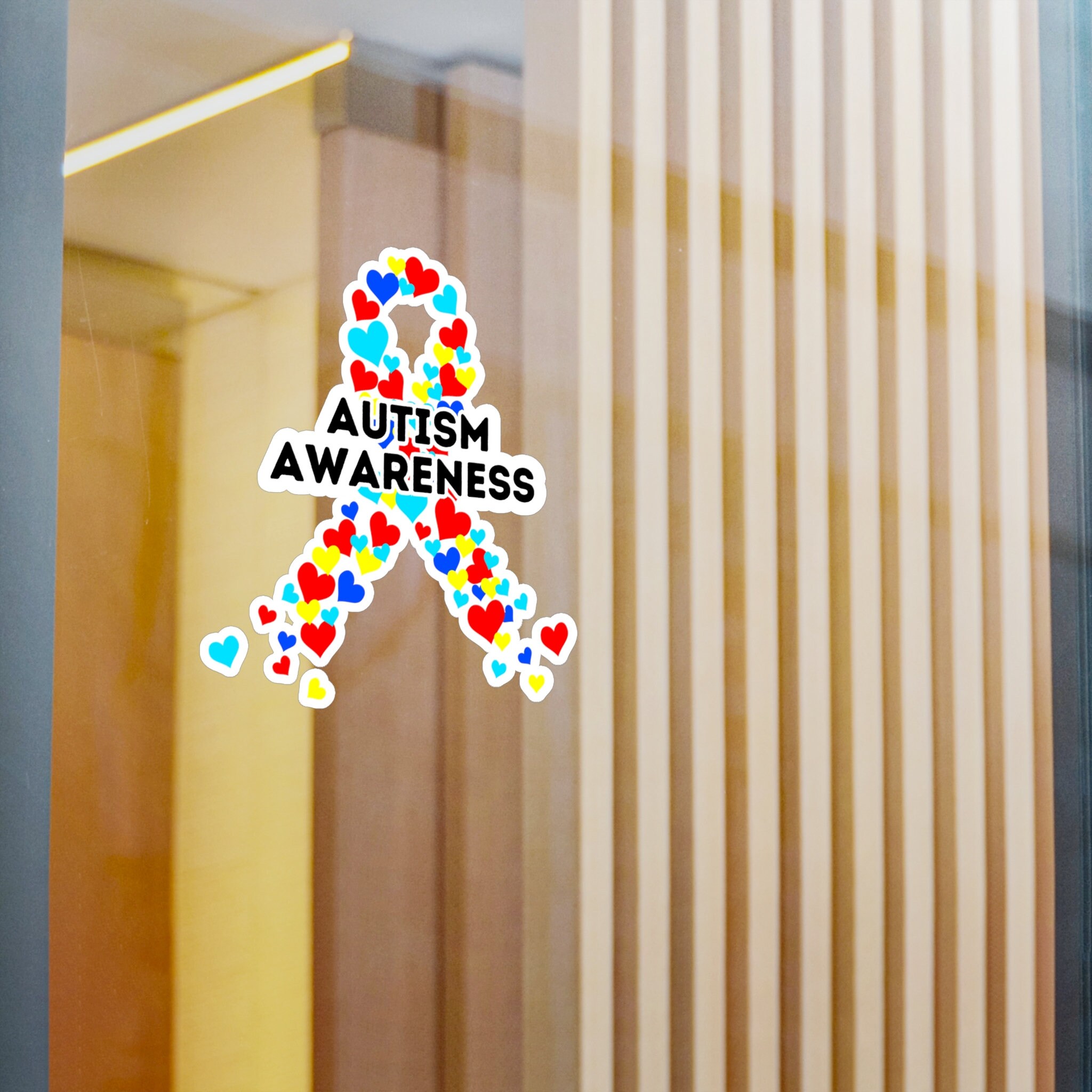 Autism Awareness Ribbon Vinyl Decal, Colorful Awareness Ribbon, Autism ...