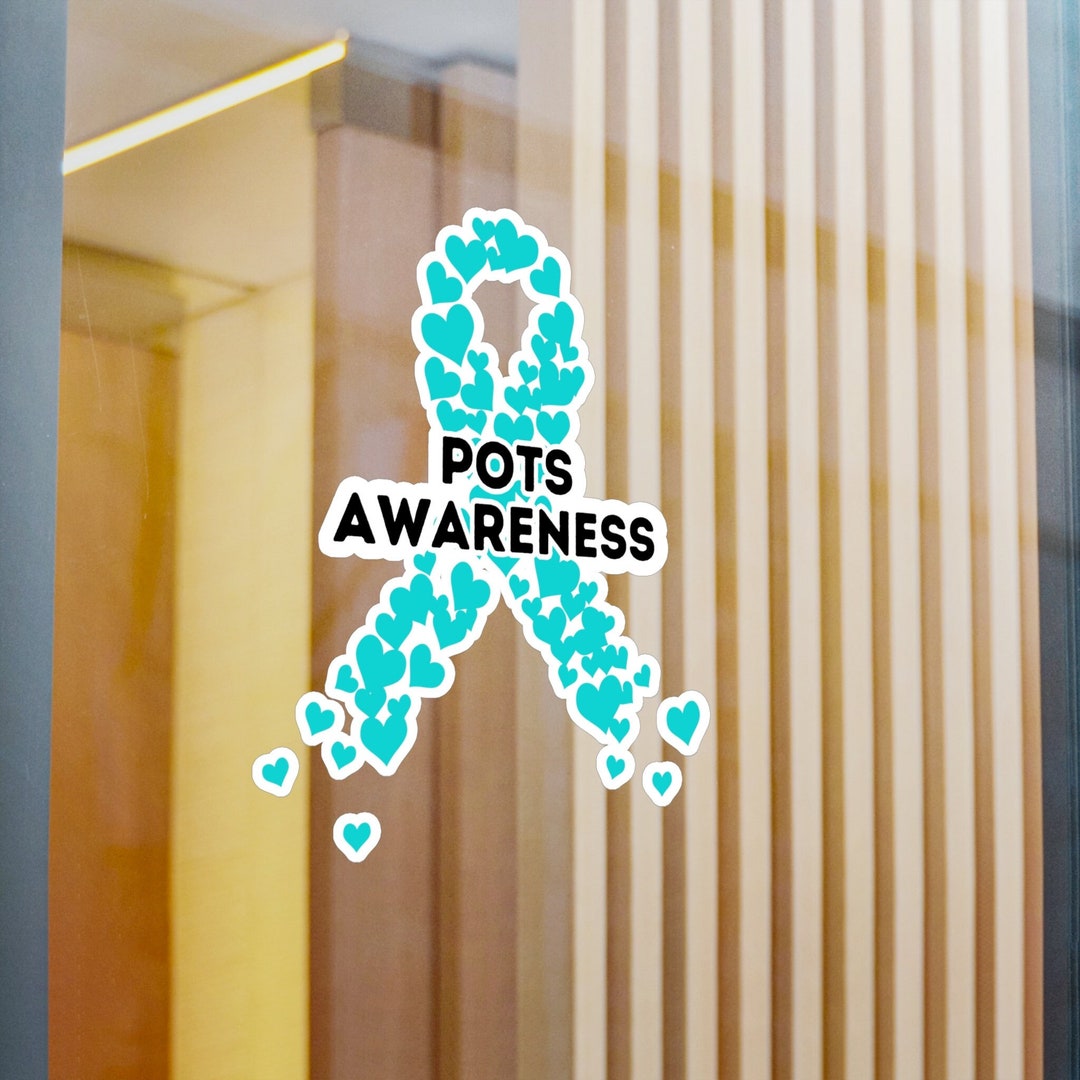 POTS Awareness Ribbon Vinyl Decal, Turquoise Awareness Ribbon, POTS ...