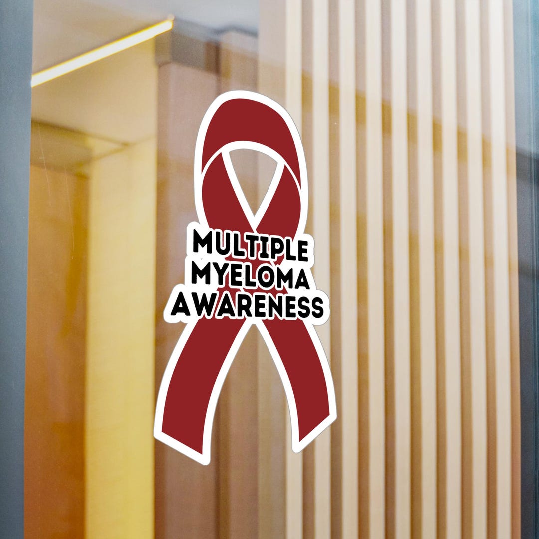Multiple Myeloma Awareness Ribbon Vinyl Decal, Burgundy Awareness ...