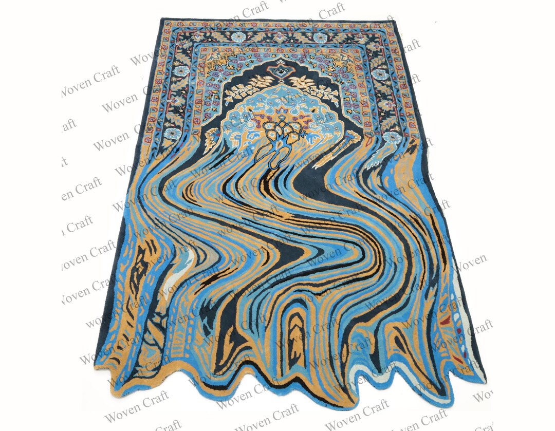 Melted RUG, Best Tufted Blue Rug for Your Living Room, Handmade From ...