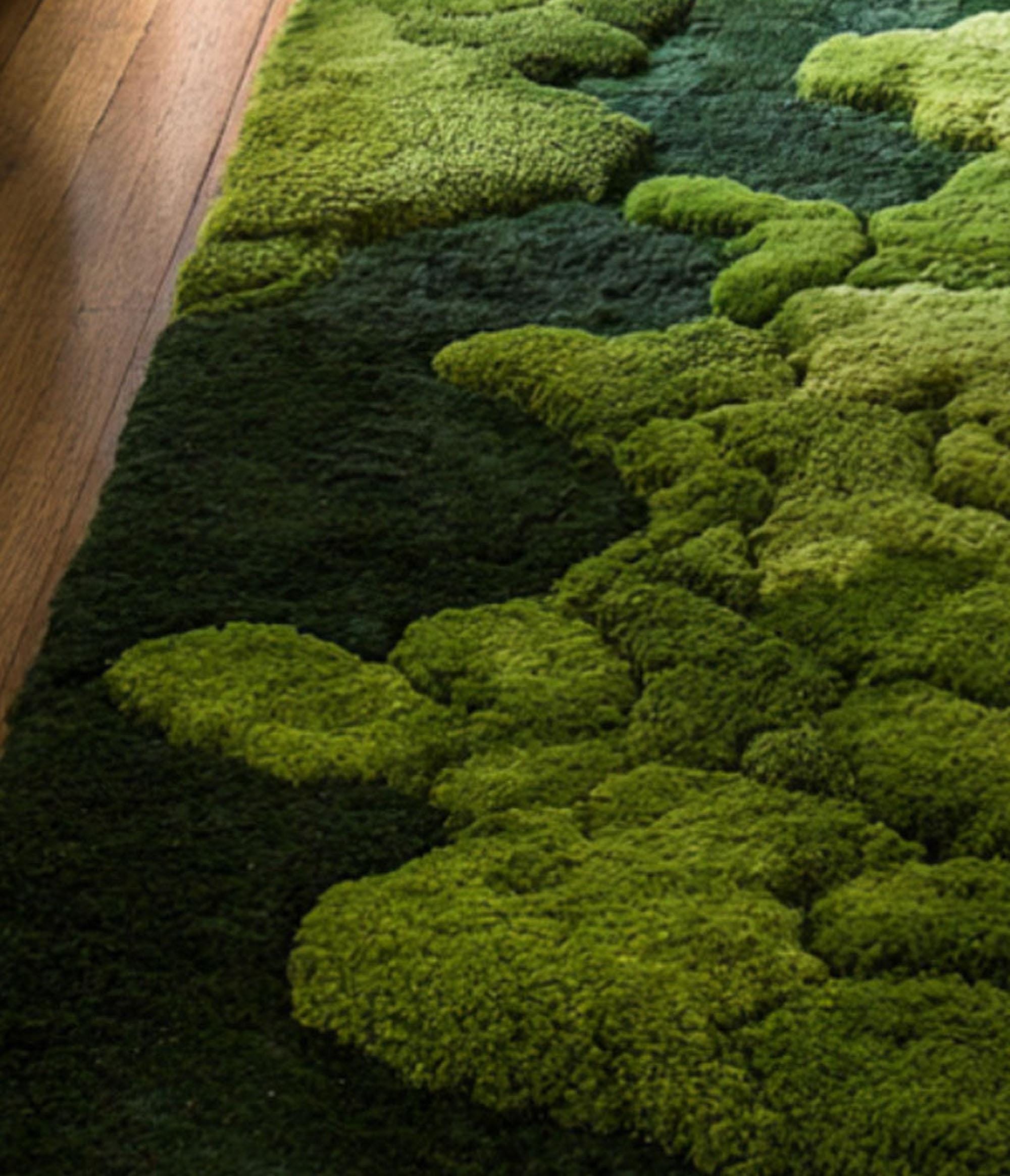 Green Moss Tufted Rug: Botanical Biophilic Home Décor Runner Rug - Etsy