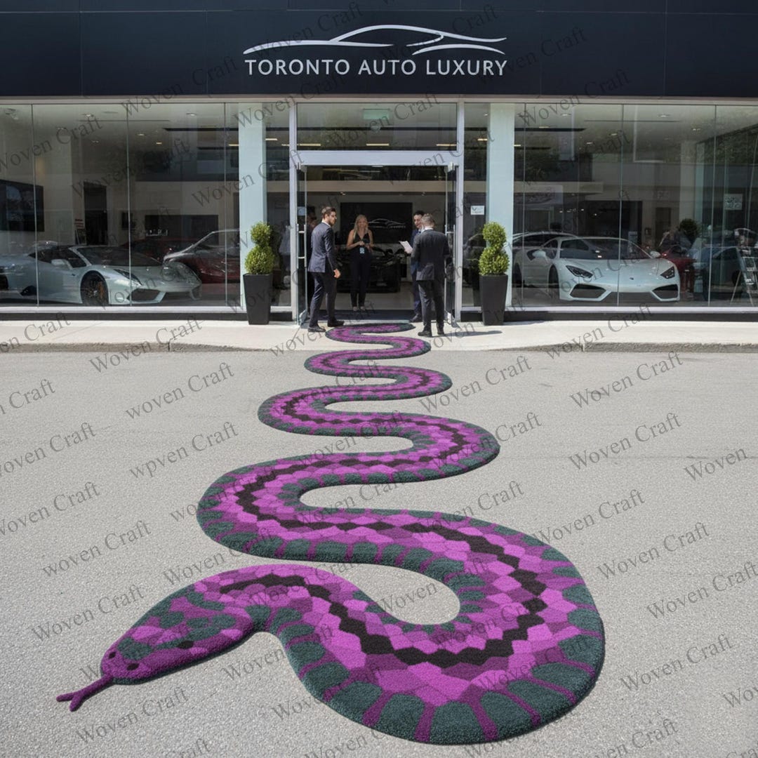 3x10fthand-tufted Snake Rug 3X12FT – Bold Serpent Runner for Hallways ...