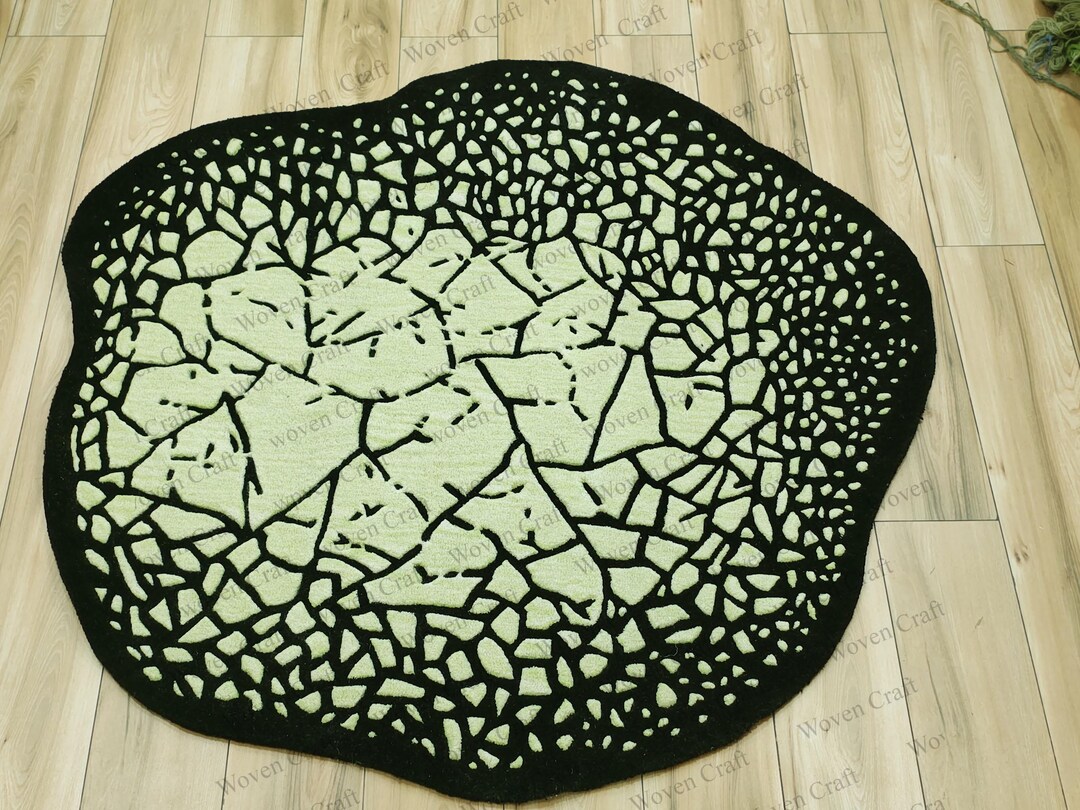 Optical Illusion Wool Rug: Shaded Round Hand-tufted Carpet - Etsy