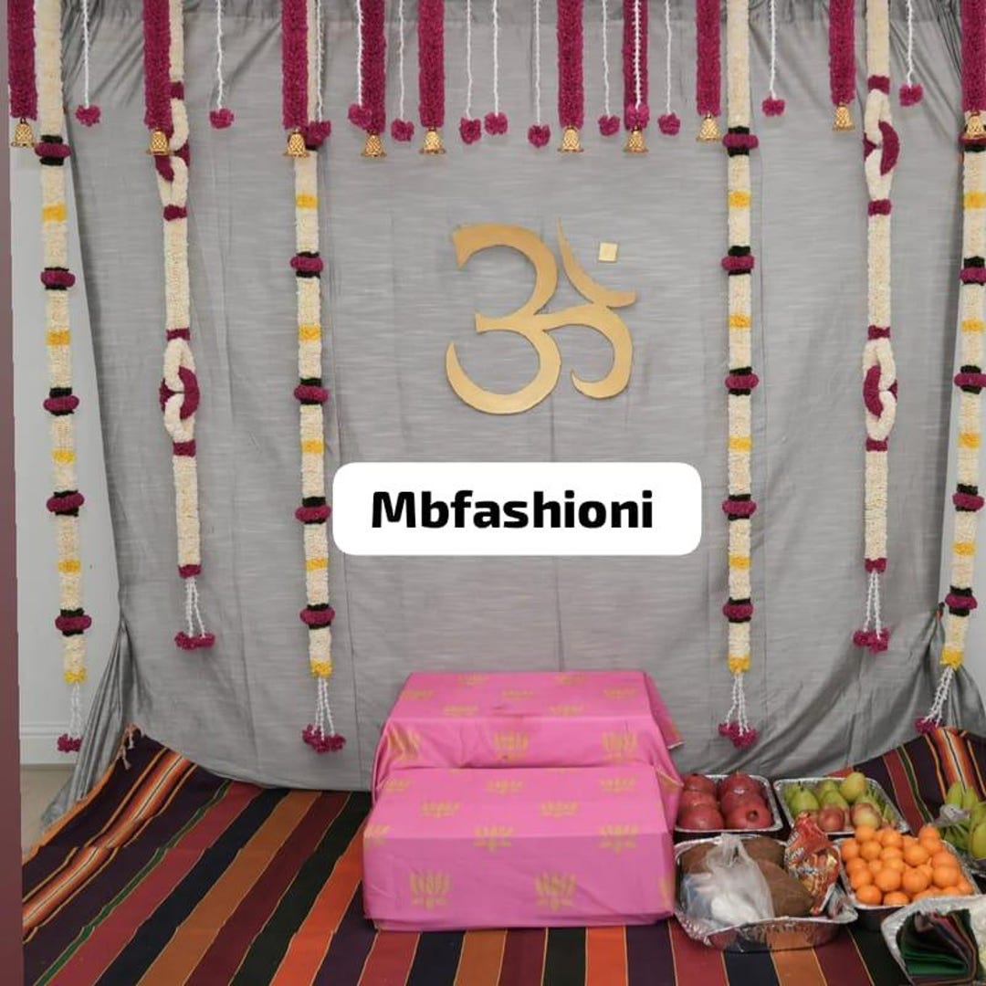 Indian Garlands Backdrop Set for Housewarming Decor Wedding Function/om ...