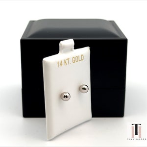 14k Solid Gold Ball Stud Earrings With Screw Backs 3mm, 4mm, 5mm, 6mm ...