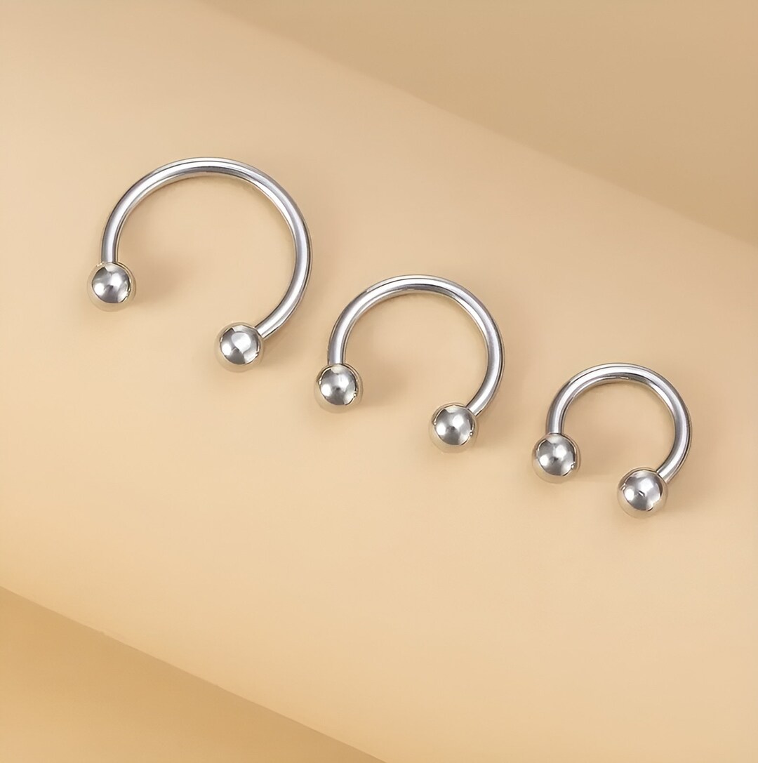 Titanium Externally Threaded Ring• Horseshoe• Curved Barbell• Circular ...