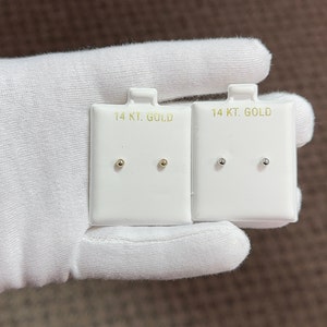 14k Solid Gold Ball Stud Earrings With Screw Backs 3mm, 4mm, 5mm, 6mm ...