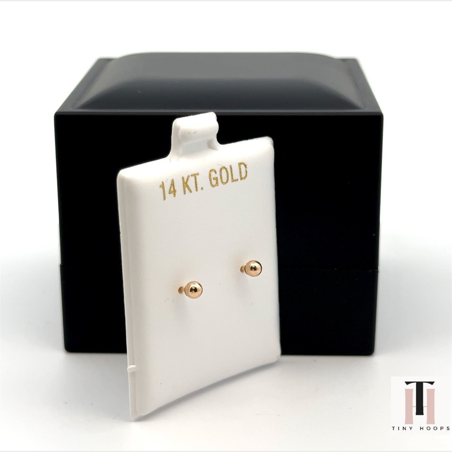14k Solid Gold Ball Stud Earrings With Screw Backs 3mm, 4mm, 5mm, 6mm ...