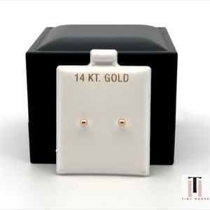 14k Solid Gold Ball Stud Earrings With Screw Backs 3mm, 4mm, 5mm, 6mm ...