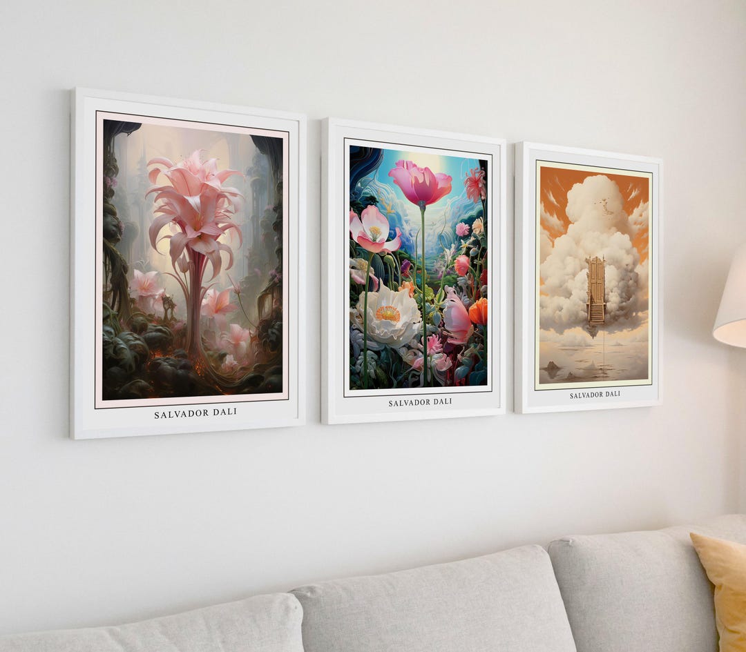 Salvador Dali Poster Set Salvador Dali Wall Art Salvador Dali ...