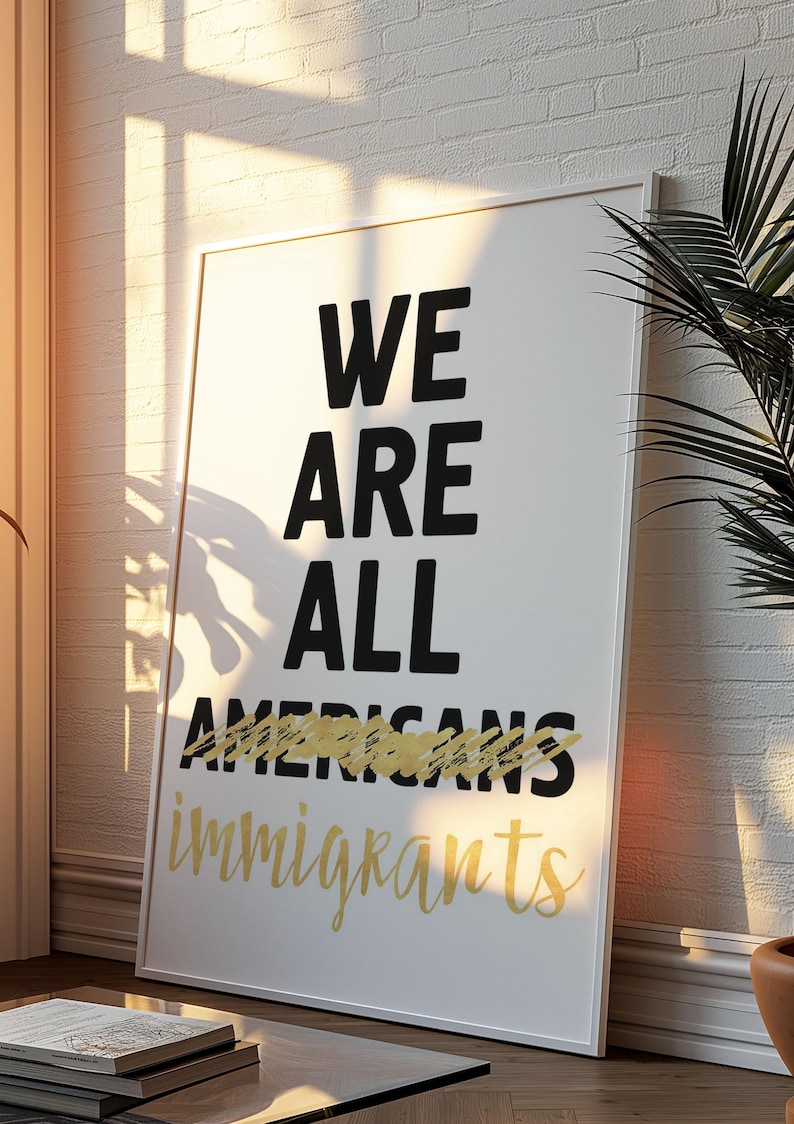 Equality Typography Poster – "we Are All Immigrants" Wall Art - Etsy