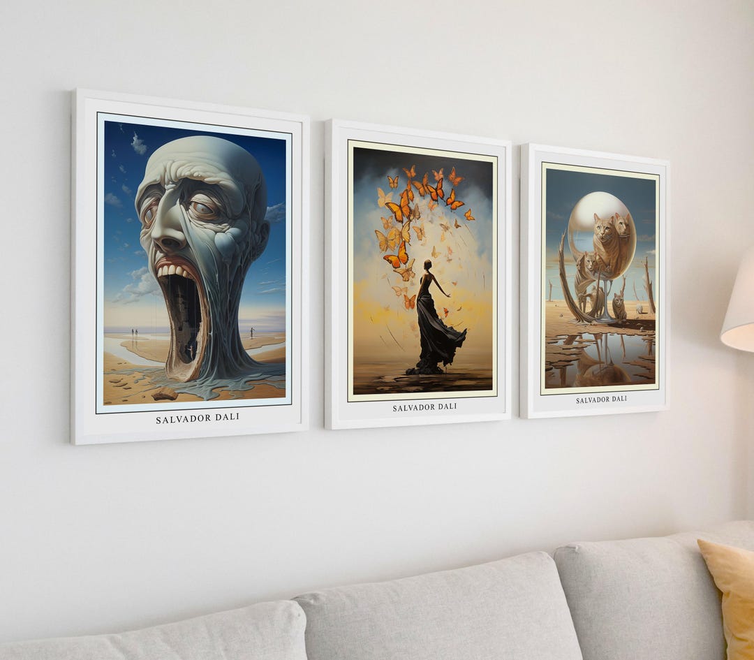 Salvador Dali Poster Set Salvador Dali Exhibition Print Salvador Dali ...