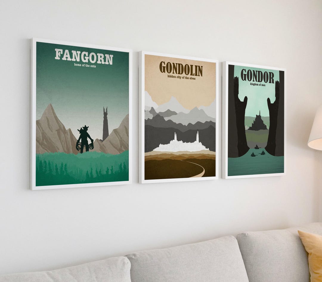 Lord of the Rings Poster Lord of the Rings Travel Poster Set Fangorn ...
