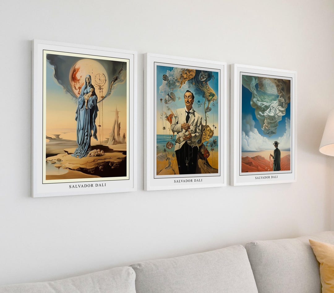 Salvador Dali Poster Set Salvador Dali Wall Art Salvador Dali Wall Art ...
