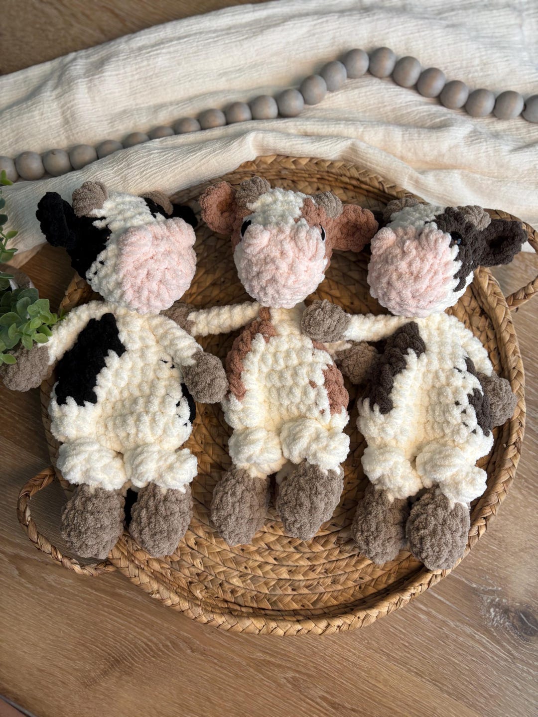 Crochet Cow Lovey | Plush Farm Animal Snuggler | Baby Shower Gift - Etsy