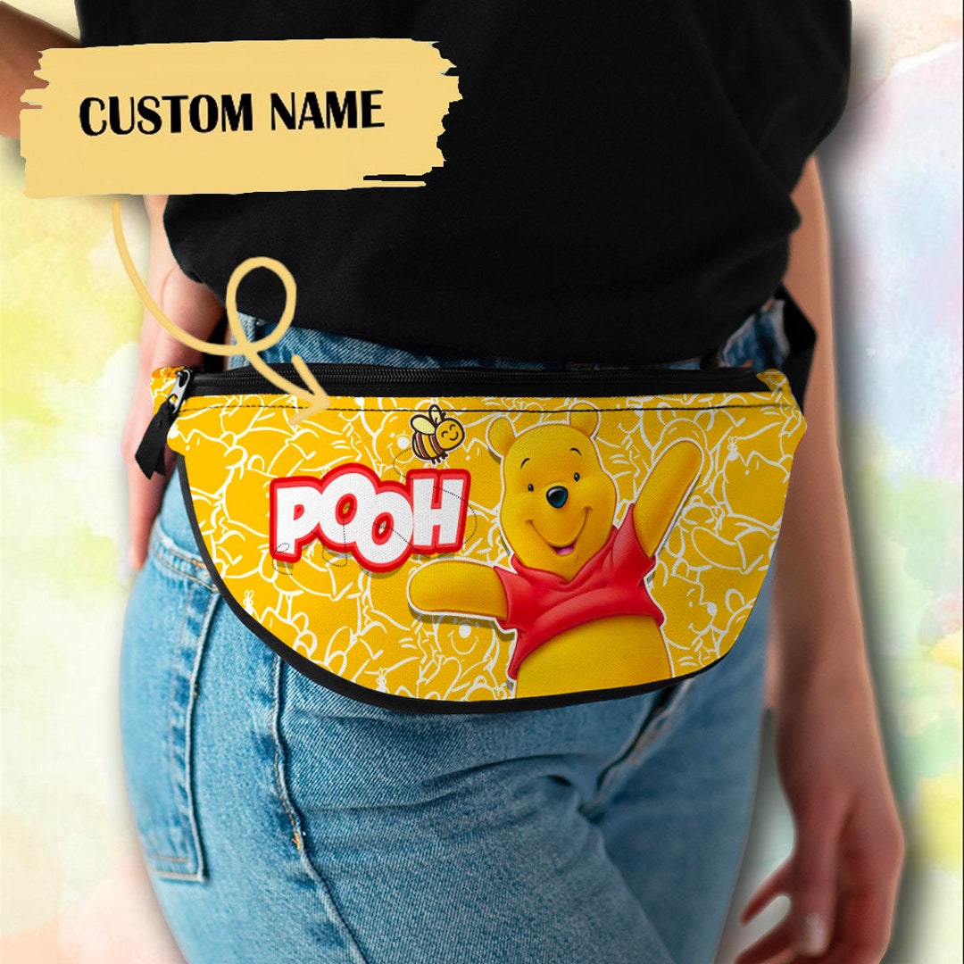 Personalize Yellow Teddy Bear Fanny Pack, Custom Name Fanny Bag, Yellow ...