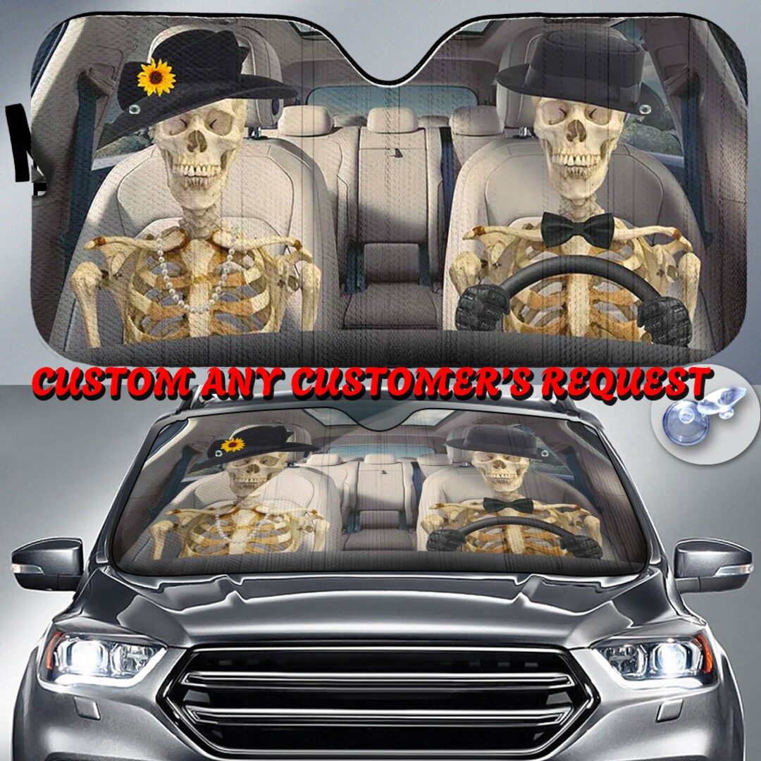 Skeleton Sunshade, Skeleton Car Sun Shade, Skeleton Car Decoration ...